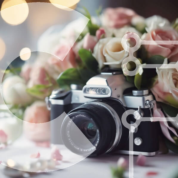 Vintage Camera and Flowers stock photo | Creative Fabrica