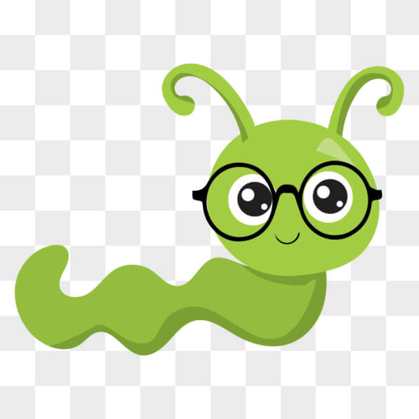 Download Smiling Worm with Glasses PNGs Online - Creative Fabrica