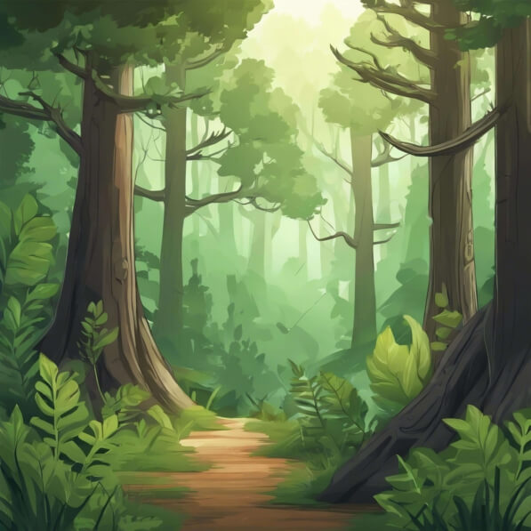 Download Cartoon Forest Scene with Open Path Backgrounds Online ...