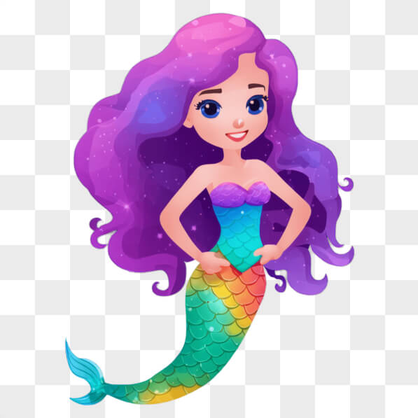 Baixe Sereia de Desenho Animado com Cauda Colorida Arco-Íris Cartoons ...
