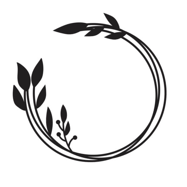 Descarga Círculo Negro con Hojas y Ramas Marcos En Línea - Creative Fabrica