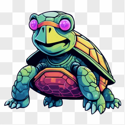 Download Cartoon Turtle with Goggles Illustration Cartoons Online ...