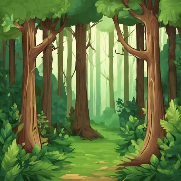 Download Cartoon Forest Scene with Open Path Backgrounds Online ...