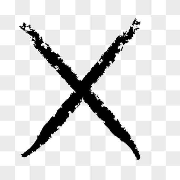 Download Black and White Letter X Illustration with Crossed Sticks PNG ...