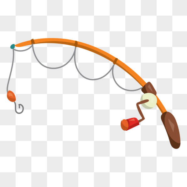 Download Colorful Cartoon Fishing Rod for Recreational Activities PNG ...
