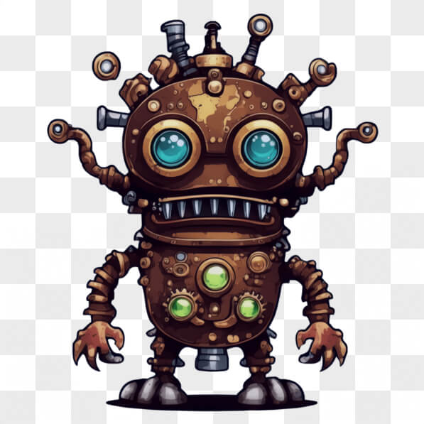 Download Brown Robot with Blue and Green Eyes Cartoons Online ...