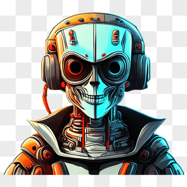 Download Robot Listening to Music Illustration with Headphones PNG ...