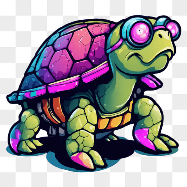 Download Cartoon Turtle with Colorful Goggles Cartoons Online ...