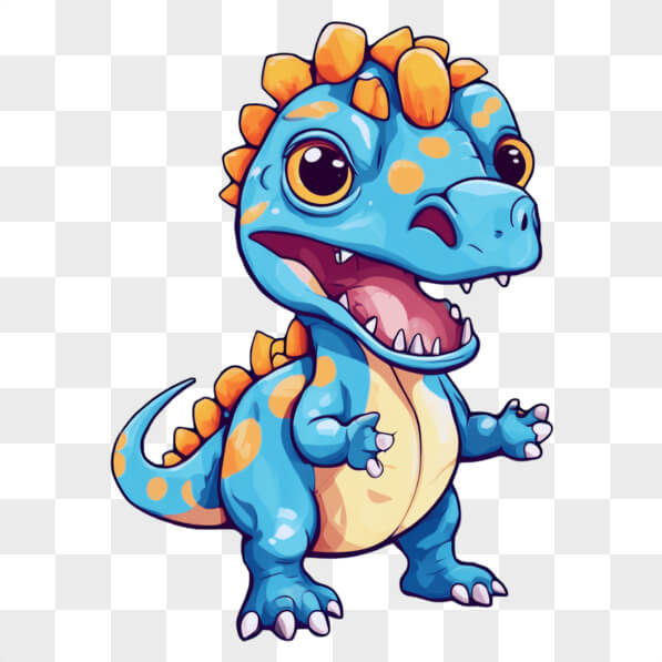 Download Cute Cartoon Dinosaur with Mouth Open and Eyes Wide Open ...