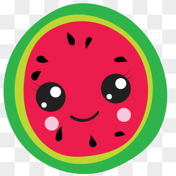 Download Cute Watermelon Slice with Adorable Face PNGs Online ...