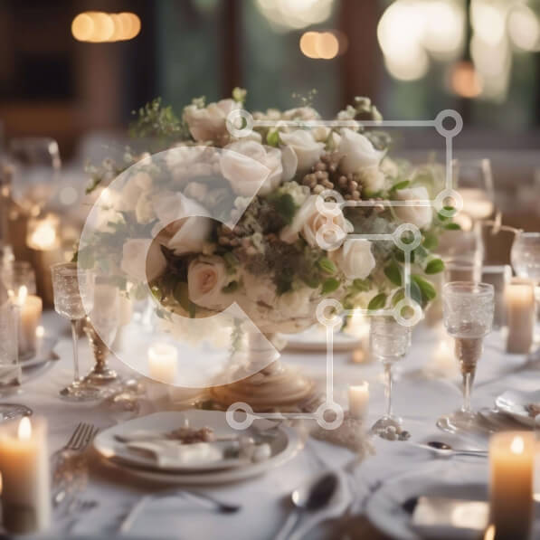 Download Elegant Dining Table Setting with White Roses and Candles ...
