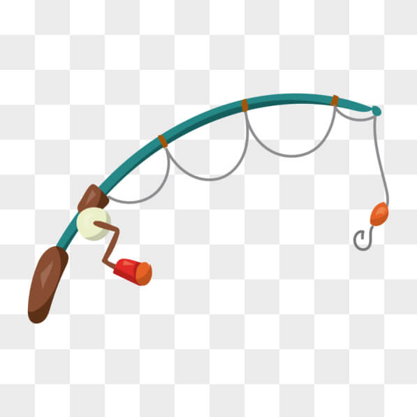 Download Illustration of Cartoon-style Fishing Rod with Colorful Hook ...