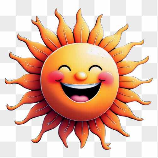 Download Smiling Sun Emoticon for Positive Vibes PNGs Online - Creative ...