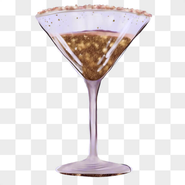 Download Elegant Martini Glass with Gold Glitter Decoration PNG Online ...