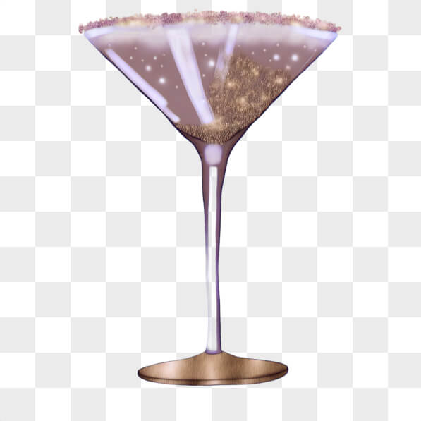 Download Glamorous Martini Glass with Gold and Purple Glitter PNG ...