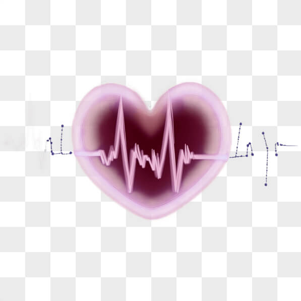 Baixe Coração Rosa com Linha de Eletrocardiograma (ECG) PNGs - Creative ...