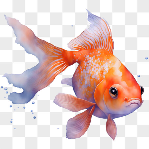 Download Orange Fish Swimming in Black Background with Bubbles PNGs ...