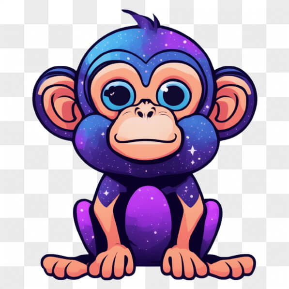 Download Cartoon Monkey Sitting on a Starry Background Cartoons Online ...