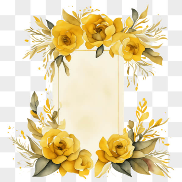 Download Yellow Rose Frame with Blank Space PNGs Online - Creative Fabrica