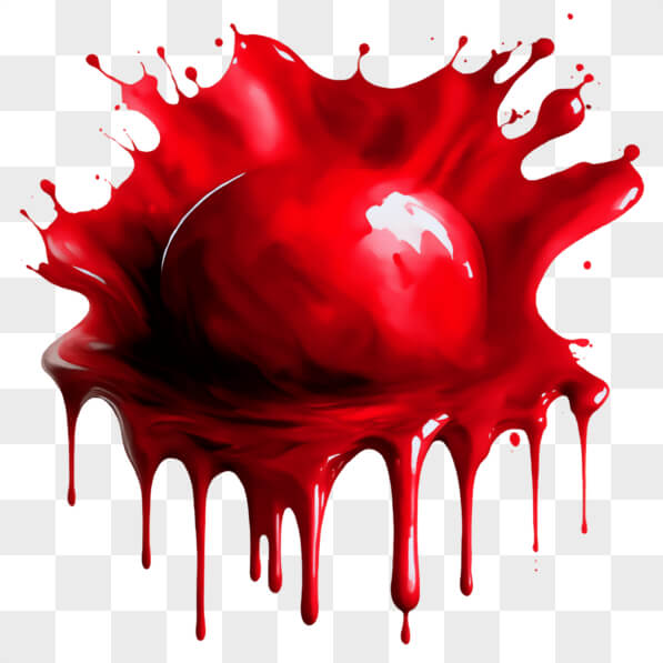 Download Red Ball Covered in Dripping Liquid on Black Background PNGs ...