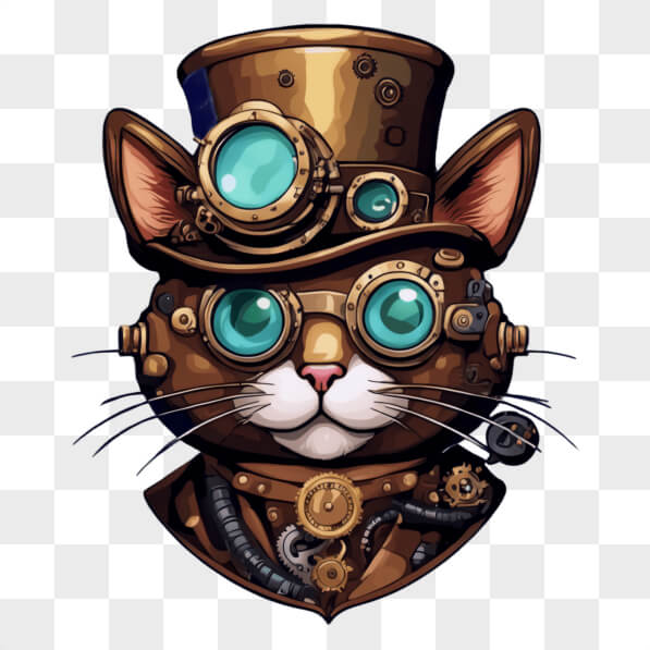 Download Steampunk Cat with Hats and Goggles Cartoons Online - Creative ...