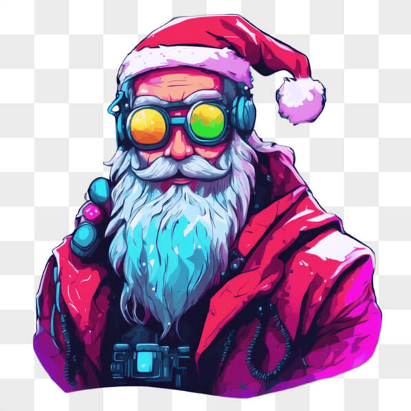 Download Santa Claus in Cyberpunk Art Illustration Cartoons Online ...