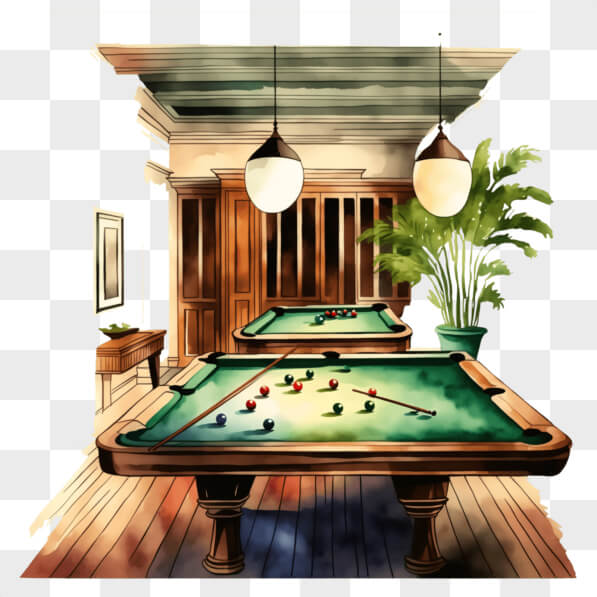 Download Indoor Pool Table with People Playing PNGs Online - Creative ...
