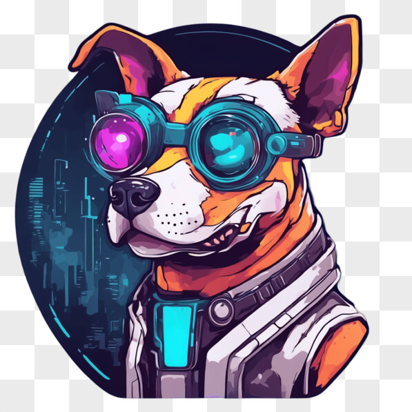 Download Futuristic Dog in Sci-Fi Attire Cartoons Online - Creative Fabrica