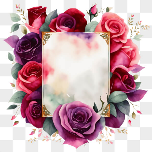 Download Pink and Purple Rose Frame for Greeting Cards and Art Projects ...