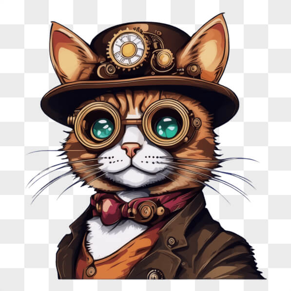 Download Steampunk Style Cat in Doctor Who Inspired Outfit Cartoons ...