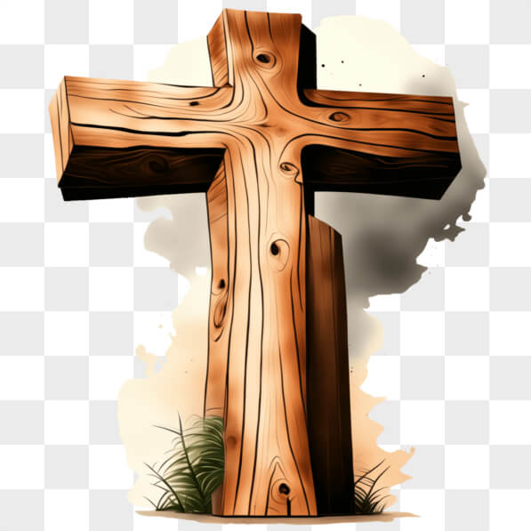 Download Wooden Cross in an Empty Space PNGs Online - Creative Fabrica