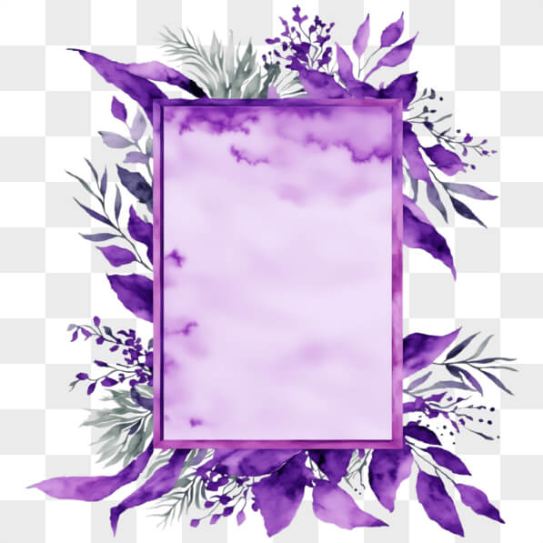 Download Purple Floral Frame for Home or Office Decor PNGs Online ...