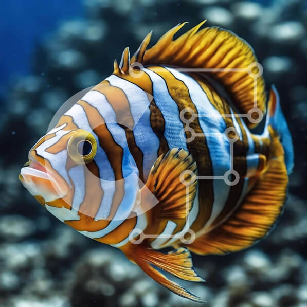 Pez Rayado Naranja y Blanco en el Océano fotos de archivo | Creative ...