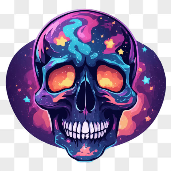 Download Colorful Abstract Skull with Stars and Planets Background ...