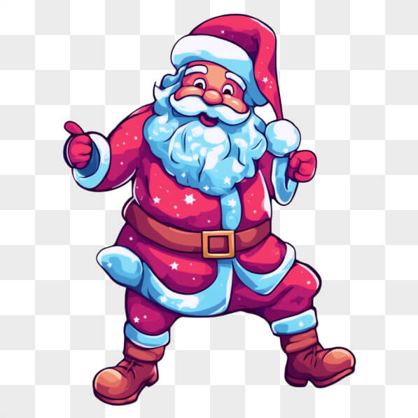 Download Santa Claus in Red Suit Waving on Black Background Cartoons ...