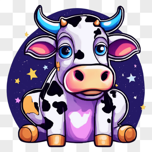 Download Cartoon Cow with Stars Background Cartoons Online - Creative ...