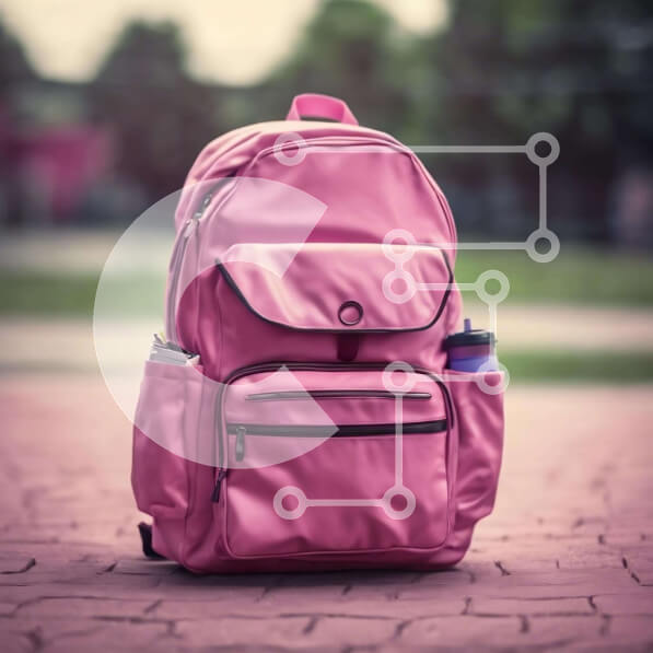 Pink Backpack and Beverage Containers on the Ground stock photo ...
