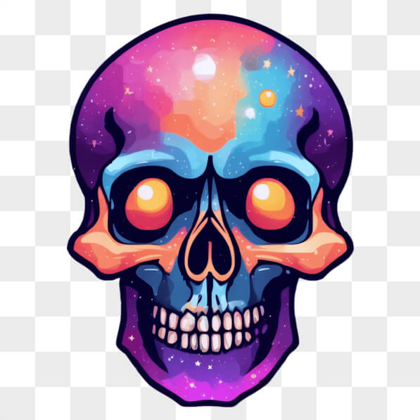 Download Colorful Skull with Stars and Planets Background Cartoons ...