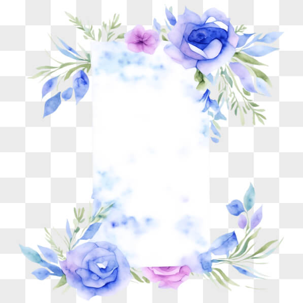 Download Blue and Purple Floral Frame for Elegant Backgrounds PNGs ...