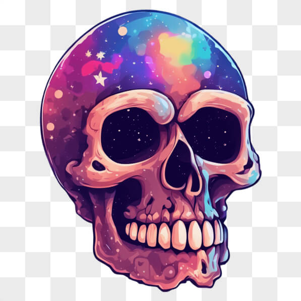 Download Colorful Skull with Stars and Planets Cartoons Online ...