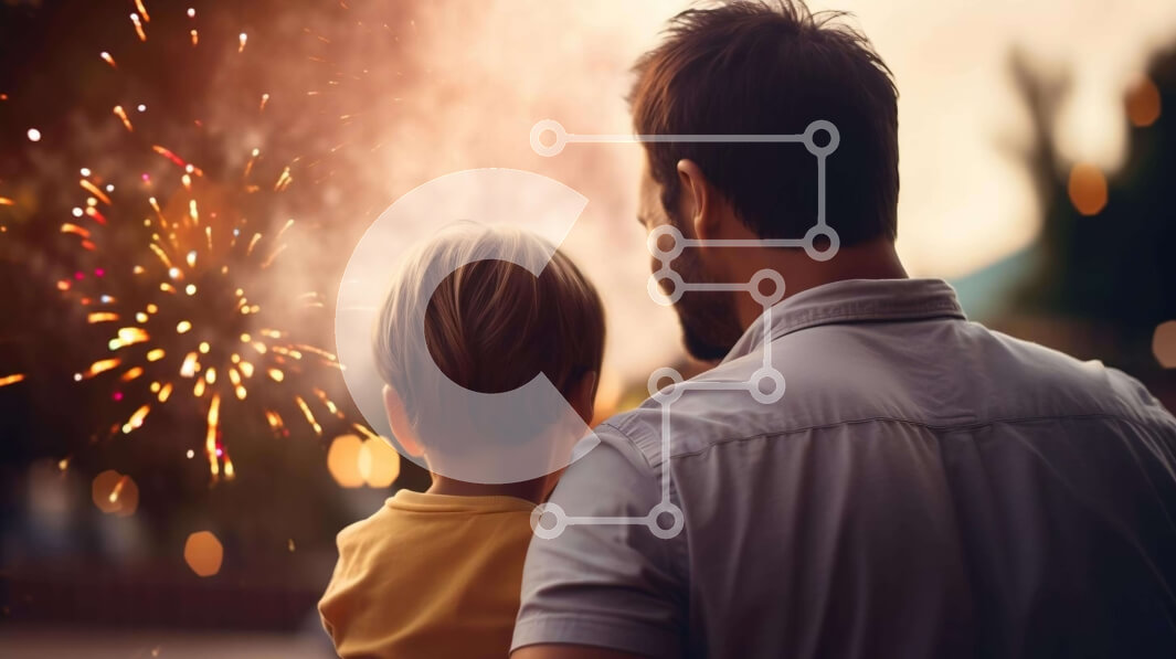 Download Father and Child Enjoying Fireworks Stockphotos Online ...