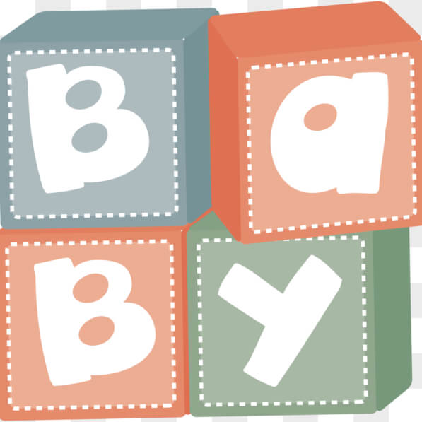 Download Colorful Baby Blocks Spelling 'Baby' PNGs Online - Creative ...