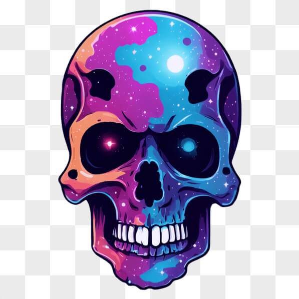 Download Colorful Skull with Stars and Planets Cartoons Online ...