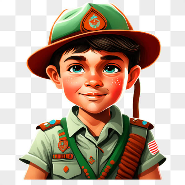Download Happy Boy Scout in Uniform Holding Object PNGs Online ...