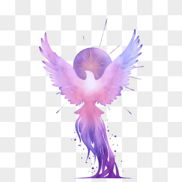 Download Purple, Pink, and Blue Phoenix Flying Towards the Moon PNGs ...