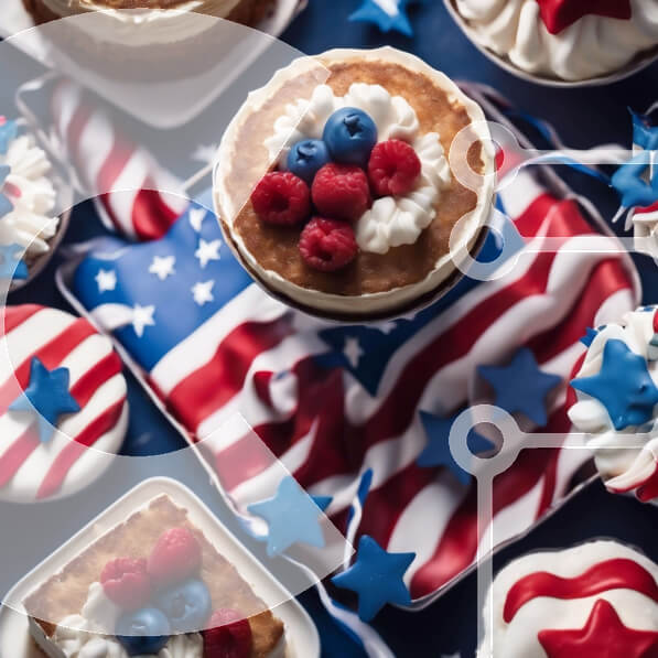 Independence Day Celebration with Patriotic Desserts stock photo ...
