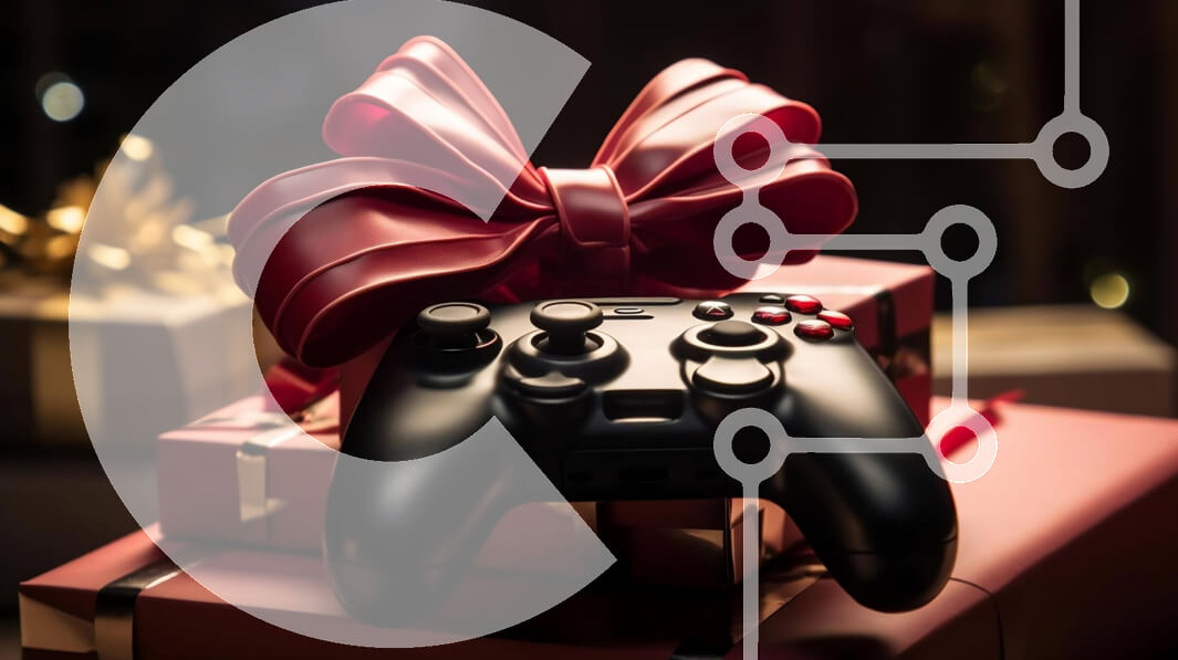 Black Video Game Controller on Gift Boxes - Gaming and Gifting Concept ...