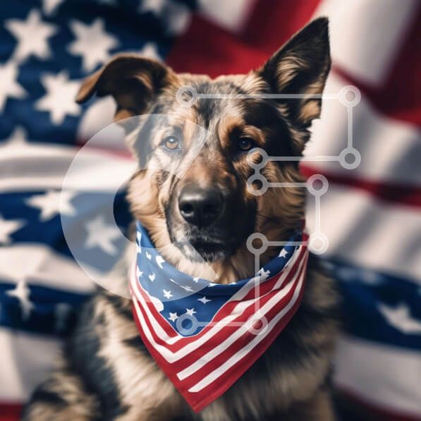 Perro Pastor Alemán Patriótico Celebrando el 4 de Julio fotos de ...