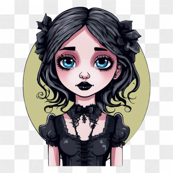 Download Cartoon Girl in Gothic Dress Cartoons Online - Creative Fabrica