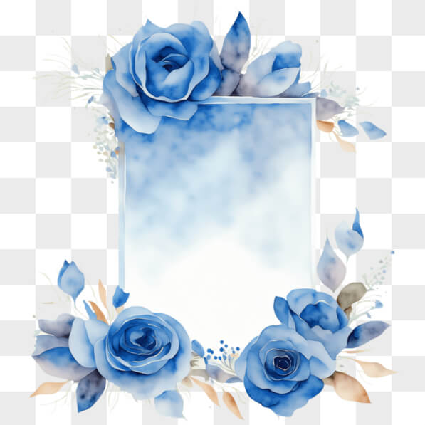 Download Blue Rose Decorative Frame for Displaying Artwork and Photos ...